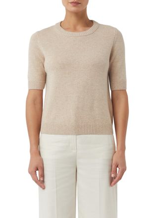 Comma Strickpullover aus Wollmix mit halblangem Ärmel