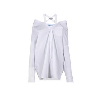 Prada Popeline-Minikleid in Weiß