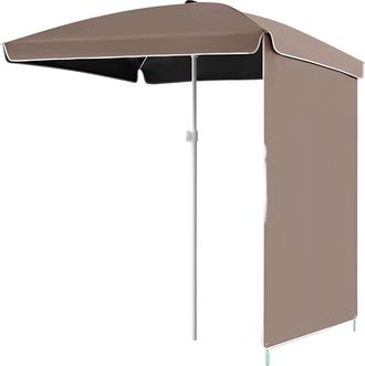 Generic Sonnenschirm Strand 160 X 160 cm, Gartenschirm UPF 50+, Höhenverstellbar, Mit Aufbewahrungstasche, Sonnenschirm Rechteckig Für Garten, Terrasse(Brown)