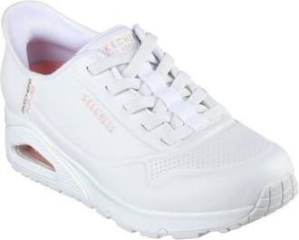 Skechers Chaussures &agrave; enfiler mains libres pour femme : Uno - Baskets Easy-Air, blanc, 39 EU