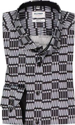 Olymp Herren Hemd schwarz Baumwoll-Stretch