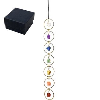 Generic 7 Chakren Wanddekoration nat&uuml;rlicher Heilungskristall Anh&auml;nger Hanging Ornament (Gold)