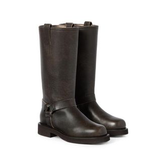 Brunello Cucinelli Monili-Decorated Calf Leather Boot - Brown