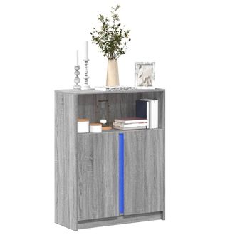 vidaXL Vidaxl - Credenza Con Led Grigio Sonoma 77x34x100cm In Legno Multistrato