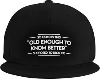 Generic Alors, &Agrave; Partir De Quand Est-Ce Que &Ccedil;a Devient Assez Vieux? Femme Homme Chapeaux Pare-Soleil Respirant Casquette De Baseball Mode Snapback Chapeau pou
