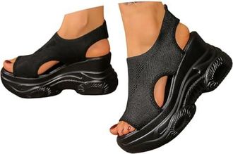 Generic Sandales de marche orthop&eacute;diques pour femme avec soutien confortable de la vo&ucirc;te plantaire - Sandales &agrave; plateforme en maille respirante - Pour le spor
