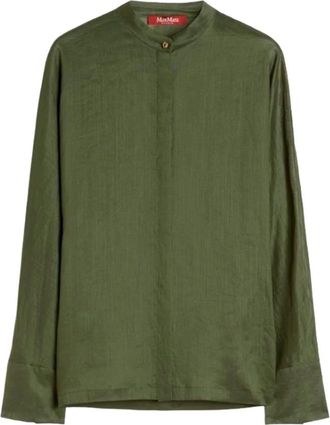 Max Mara Femme, Blouses et Chemises, Vert, Taille: 34 FR Camicia in tela rami&egrave;
