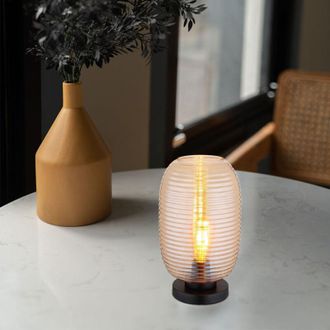 Globo Lighting Globo Lighting - Lampe de table lampe de chevet lampe de salon verre ambr&eacute; E27 h 34,5 cm