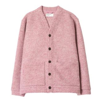 Universal Works Advance Cardigan - - Knitwear - Herren - Rosa - XL
