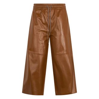 Fabiana Filippi Femme, Pantalons, Brun, Taille: 38 FR Leather Pantalons