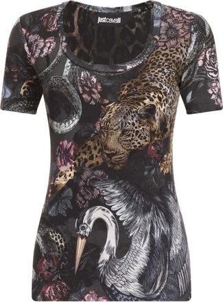 Roberto Cavalli Gemustertes T-Shirt - - Tops - Damen - Mehrfarbig - M