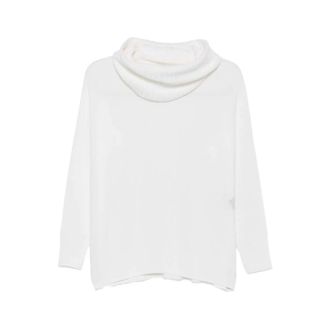 D.exterior Pullover mit Rollkragen aus Rippstrick - - Knitwear - Damen - Wei&szlig; - S