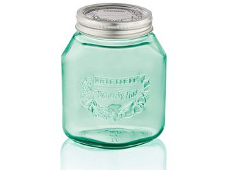 Leifheit Einmachglas 3er Set 1,0 L Jungle Green, Weckglas mit Deckel ideal für Eingemachtes und Selbstgemachtes, dekoratives Vorratsglas, spülmaschinengeeignet