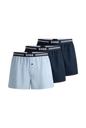 BOSS Boxer tissé 3P Caleçon Boxeur, Bleu foncé 403, XXL (Lot de 3) Homme