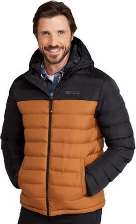 Mountain Warehouse Seasons Veste Matelassée pour Homme - Doudoune Légère pour Homme, Manteau dhiver Chaud Rembourré Et Imperméable À Capuche Gold 4XL