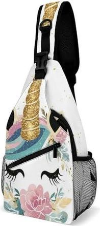 Generic Sacoche Homme Bandouliere Couronne de fleurs, cheval mignon, visage de la mer Durable Sac &agrave; Bandouli&egrave;re Mode Sac &agrave; Dos De Voyage pour Cyclisme Homme F