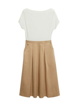 s.Oliver Midikleid Kleid Midi-Kleid mit Wasserfall-Ausschnitt