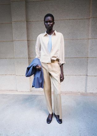 Mango Chemise droite carreaux marron - Femme - XL - MANGO