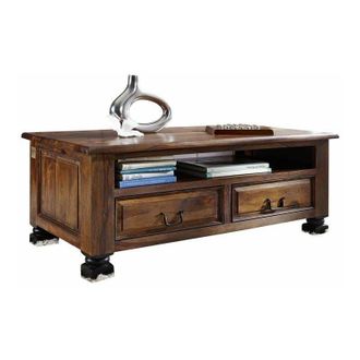 Massivmoebel24 Couchtisch Sheesham 115x60x45 braun lackiert NEW BOSTON 203