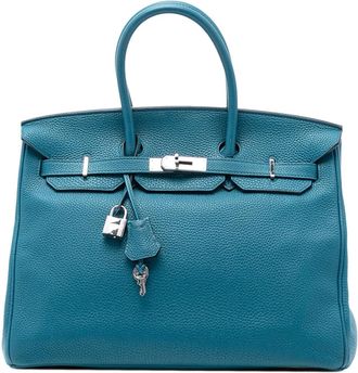 Herm&egrave;s Crossbody Bags - Togo Birkin Retourne 35 - Gr. unisize - in Blau - f&uuml;r Damen