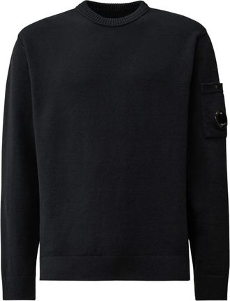 C.P. Company C.p. Company, Homme, Pulls, Bleu, Taille: 2XL Pull Ras du Cou en Coton Stretch Doux