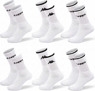 Kappa Chaussettes SPORT CREW - Pack de 6 Paires 1332X6 BLANC