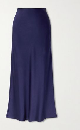 Another Tomorrow Jupe Midi En Satin - Violet