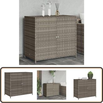 vidaXL Gartenschrank Grau 83x45x76 cm Poly Rattan - Outdoor-Schrank - Gartenschrank - Stauraum - Gartenorganisation - Wetterfest