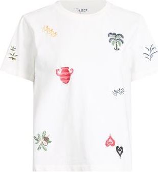 Object T-shirt brod&eacute; Objlunai en coton