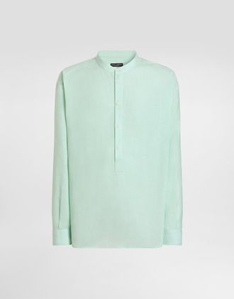 Dolce & Gabbana Leinenhemd - Mann Hemden Azure Leinen 37