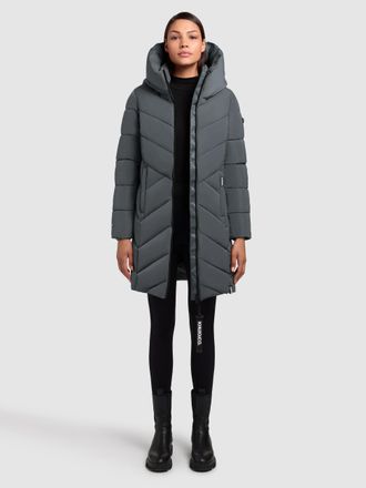 Khujo Steppmantel KHUJO DARKA2, Damen, Gr. XS, foam gr&uuml;n, 100% Polyester, unifarben, regular fit, eingesetzt elastischer Bund, M&auml;ntel Steppmantel, Topseller