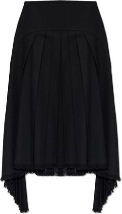 Jil Sander Femme, Jupes, Noir, Taille: 40 FR Wool Canvas Pleated Skirt