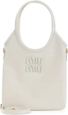 Miu Miu Hobo Bags - Compact White Calf Leather Shoulder Bag - Gr. unisize - in Wei&szlig; - f&uuml;r Damen
