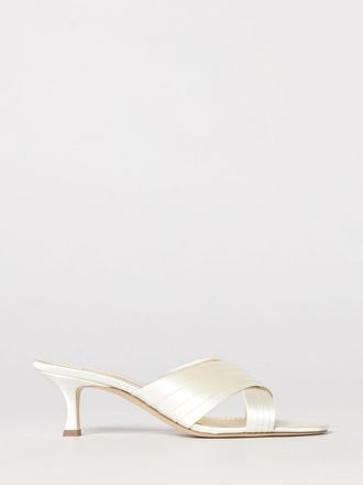 Manolo Blahnik Sandales &agrave; Talons Femme couleur Cr&egrave;me