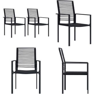 vidaXL Vidaxl - Gartenst&uuml;hle 2 Stk. pvc Rattan Schwarz - Gartensessel - Gartenst&uuml;hle - Balkonm&ouml;bel - Esszimmergarnitur - Rattan M&ouml;bel - Home & Living