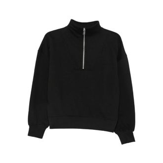 Calvin Klein Sweatshirt mit Stehkragen und halbem Rei&szlig;verschluss - - Sweatshirts & Hoodies - Damen - Schwarzk - L