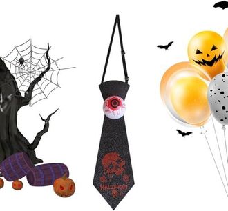 Generic Cravates dHalloween | Cravate t&ecirc;te de mort | Noeud papillon lumineux | Attrayant | Port confortable | 25 x 18 x 0,5 cm | Pour hommes et jeunes Hallowe