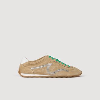 Sandro Light-Wave-Sneaker aus Veloursleder