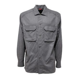 Bagutta 8855Ab Hemdjacke aus leichter Wolle- Grau - - Shirts - Herren - Grau - S