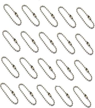 Generic 20pcs 150mm Langer Korn-Verbindungsst&uuml;ck-Haken 2.4mm Kugelkette Keychain Erkennungsmarke liefert Qualit&auml;t N&uuml;tzlich und professionell