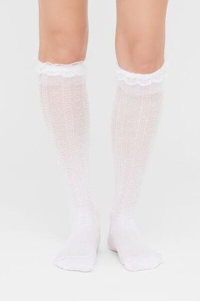 Calzedonia Kniestr&uuml;mpfe Mit Spitze Oktoberfest Wei&szlig;