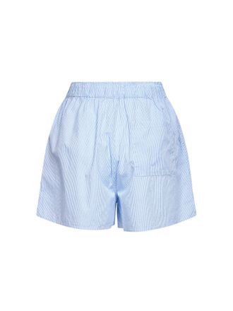 MC2 Saint Barth Womens Boxy Boxer-Style Shorts Light Blue Cotton