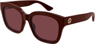 Gucci Oversize Sonnenbrille - - Accessories - unisex - Rot - 54 MM