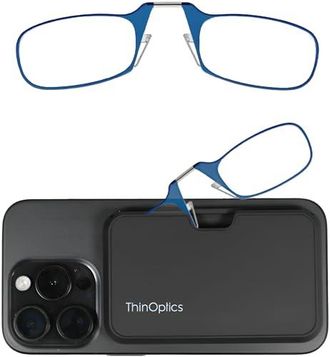 ThinOptics Lunettes De Lecture 1.5 &Agrave; Monture Bleue Avec &Eacute;tui Compact Universel - Lunettes De Lecture 1.5 &Agrave; Monture Compacte Et Pliable Avec Technologie Flex-fit 