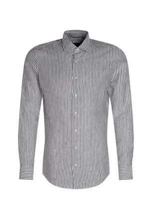 Seidensticker Herren Slim Fit Langarm Hemd, Dunkelblau, 38