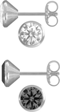 Firetti 2 Paar Ohrstecker rund mit Zirkonia (4tlg.)
