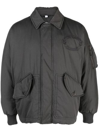 Burberry Bomberjacke mit Logo-Stickerei - Grau