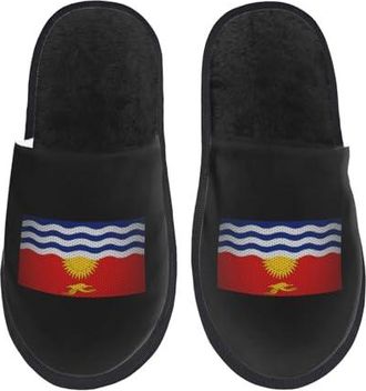 Generic L&eacute;g&egrave;re Peluche Pantoufles Drapeau de Kiribati Chaussures Unisex Chaussons pour Homme pour Ext&eacute;rieur Maison Int&eacute;rieur L