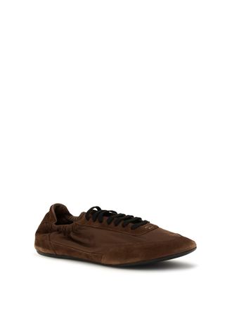 Prada Mens Collapse Sneakers Re-Nylon And Suede Palissandro Sole: Rubber