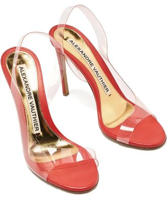 Alexandre Vauthier sandales &agrave; talon sculpt&eacute; avec bride &agrave; larri&egrave;re 10 cm - Blanc